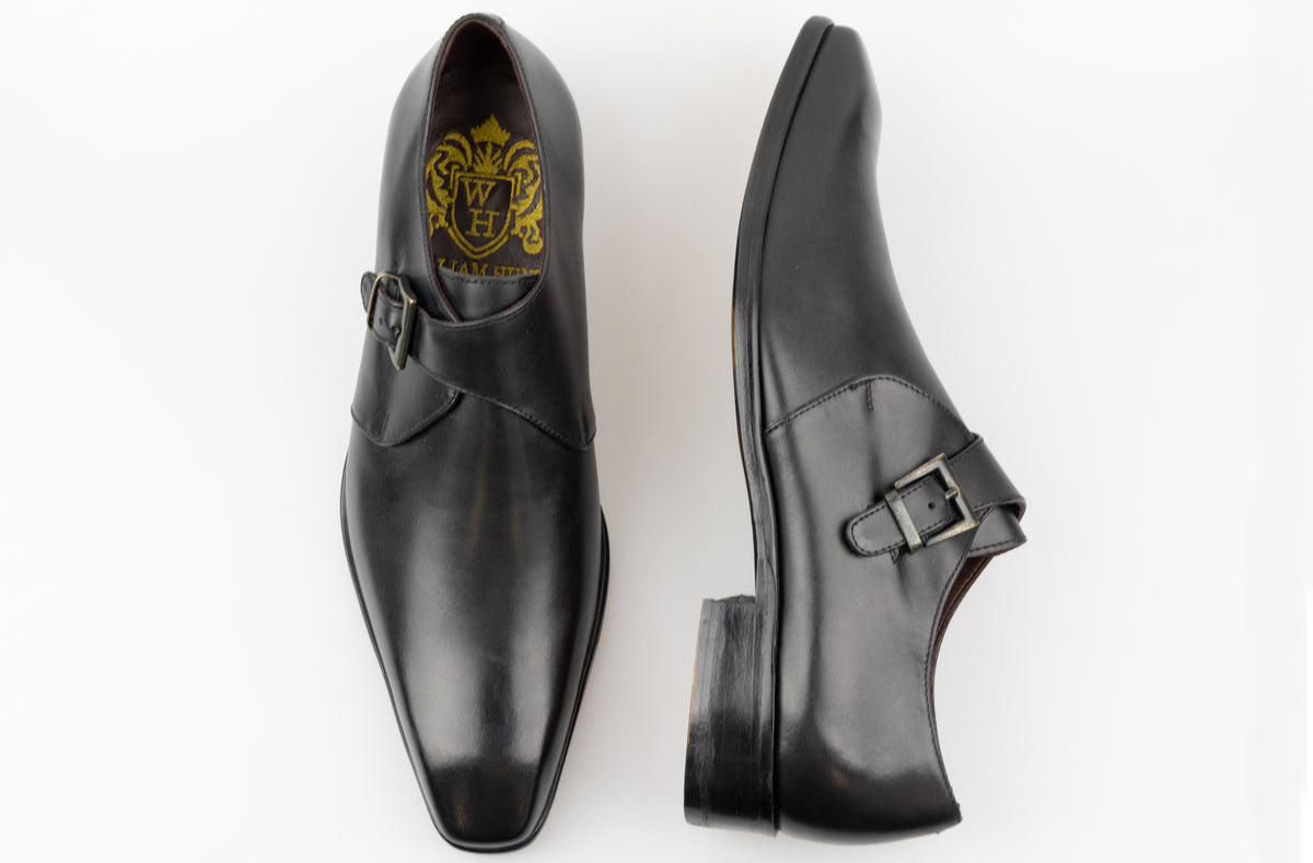 The Single Black Monk Strap Alston Shoe – William Hunt Savile Row